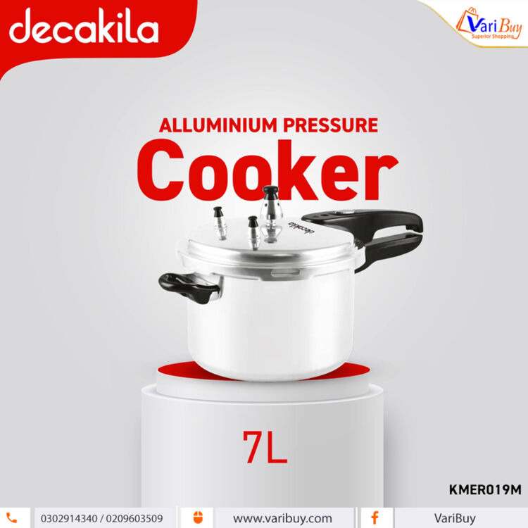 Decakila 7L Aluminium Pressure Cooker| Cool Bakelite Handle Safety Lid ...