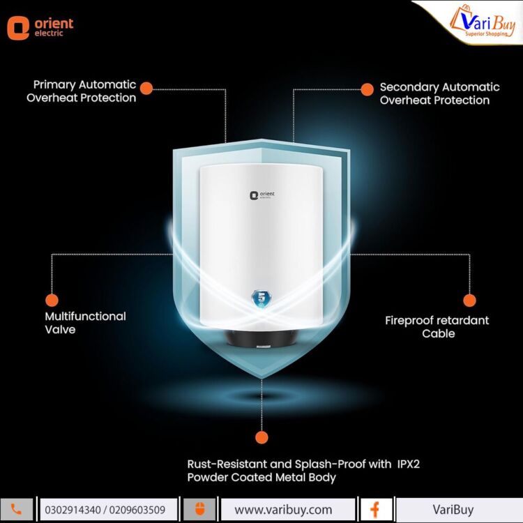 Orient 15L 5-Star Aquabliss+ Storage Water Heater w/ Enhanced Safety ...