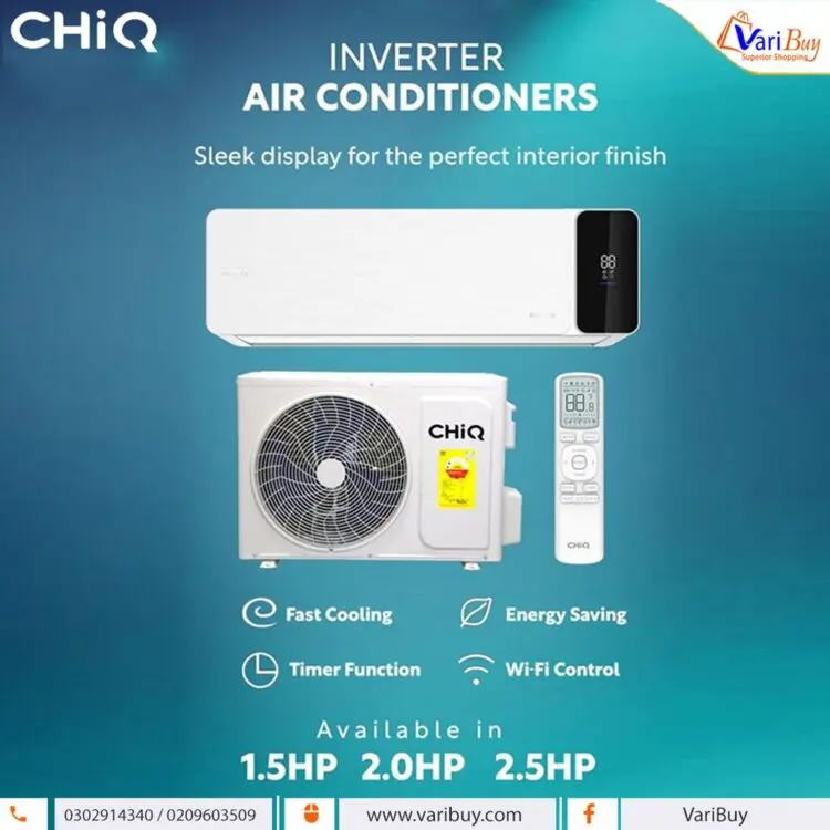 Chiq 2.5hp R410 WiFi Enabled Inverter AC w/ UVC Sterilization | EVA ...