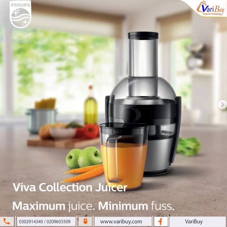 Philips 800W Viva Collection Juicer| 2L Capacity, XL Tube, Quick Clean ...